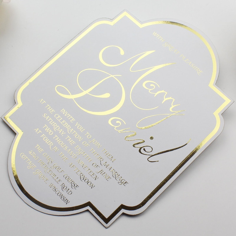 Gold Foil Invitation - Etsy