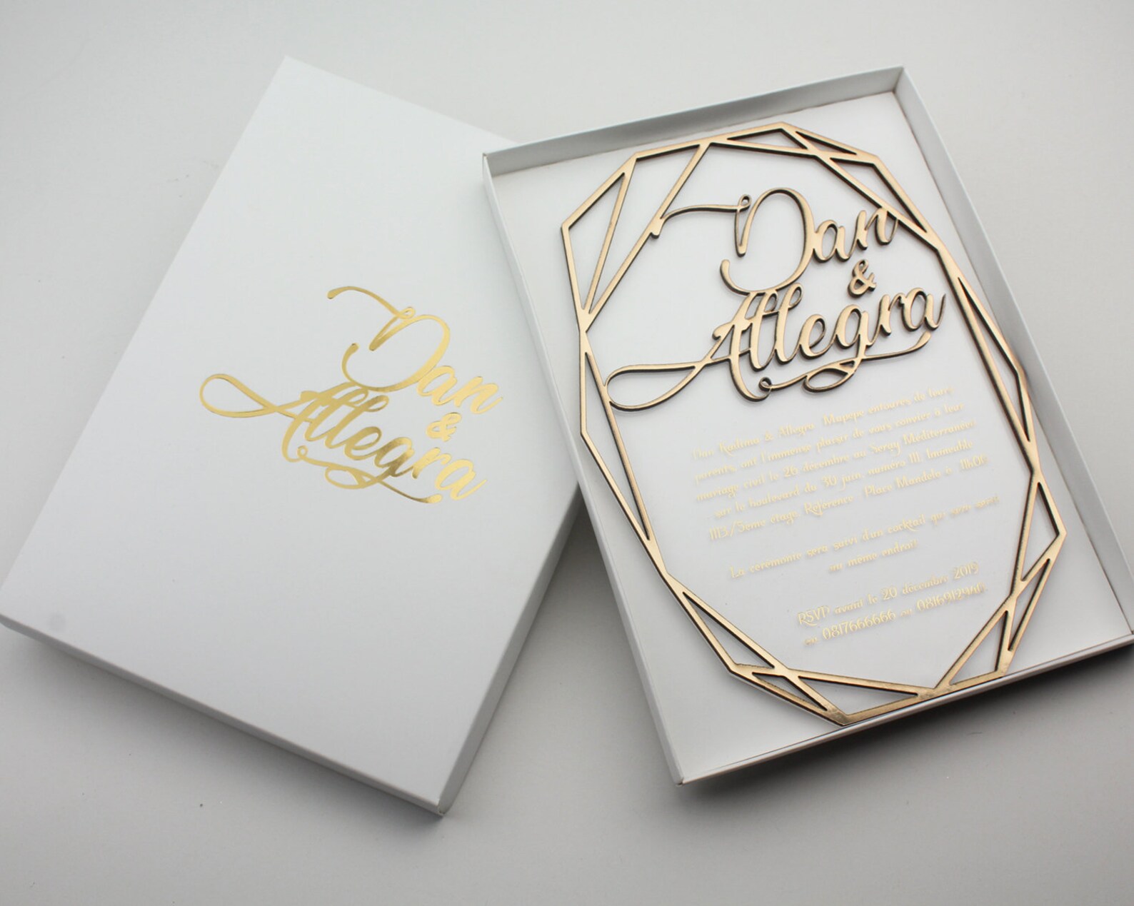 Acrylic Clear Invitation Geometric Wedding Invitations - Etsy