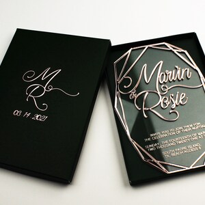Rose Gold Acrylic Invites, 3D Custom Geometric Acrylic Wedding ...