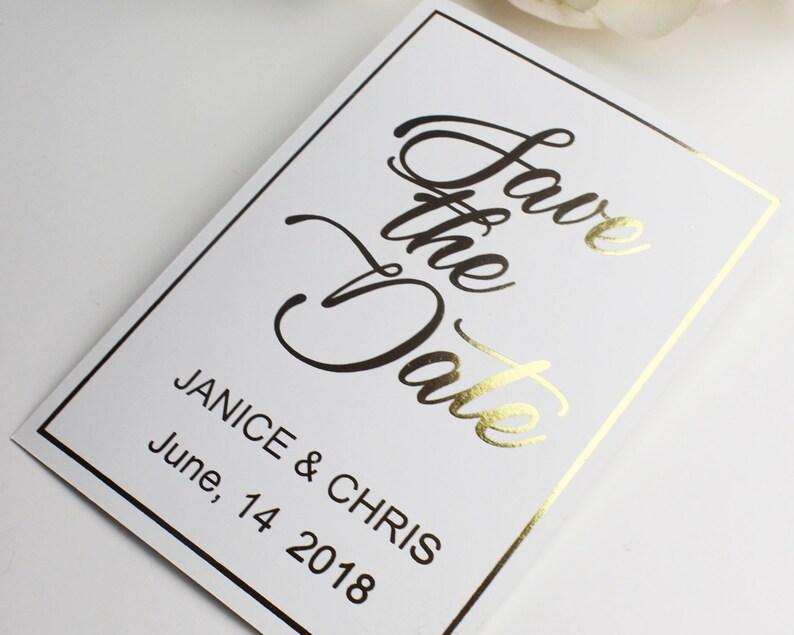 Elegant Save the Date Cards Save the Dates Card Hot Foil | Etsy