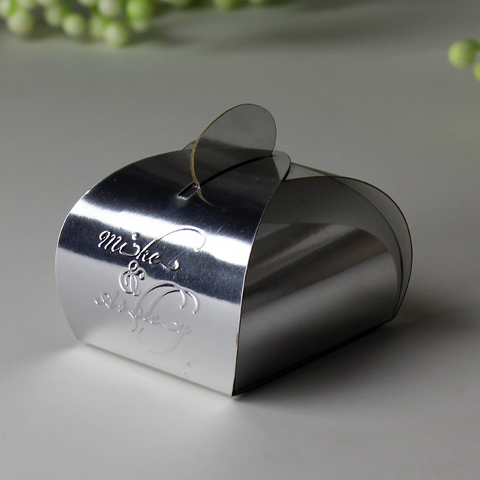 Custom Silver Favor Boxes Silver Favor Boxes Wedding Favor | Etsy