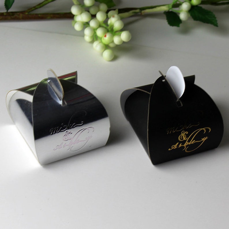 Custom Silver Favor Boxes Silver Favor Boxes Wedding Favor - Etsy India