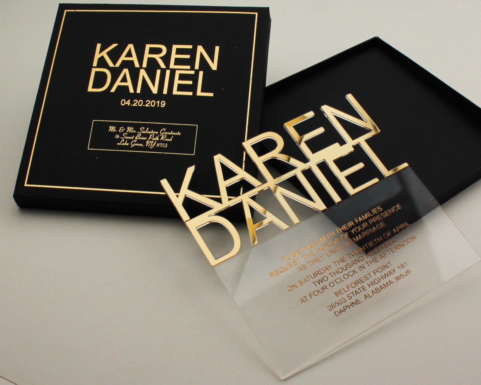 3D Luxury Acrylic Invites Transparent Invitation Mirror - Etsy
