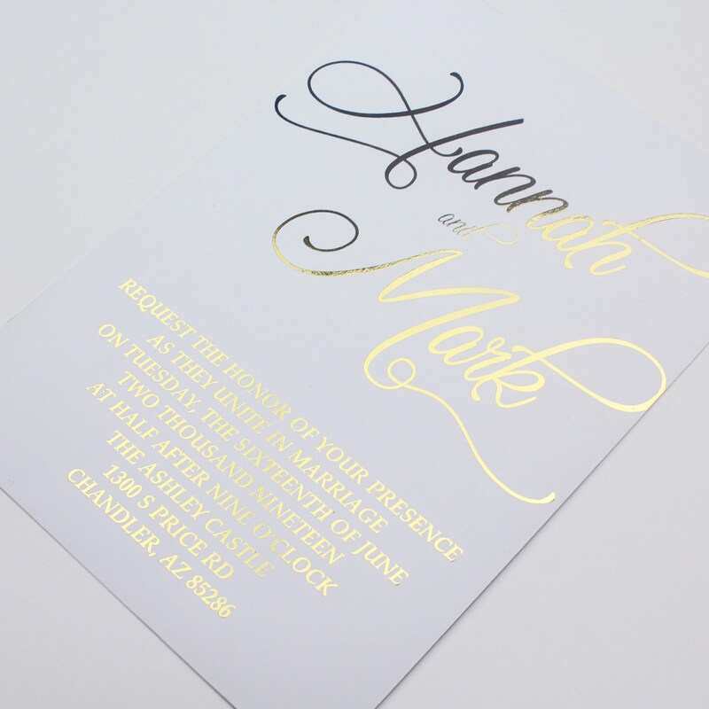 Gold Foil Invitation - Etsy