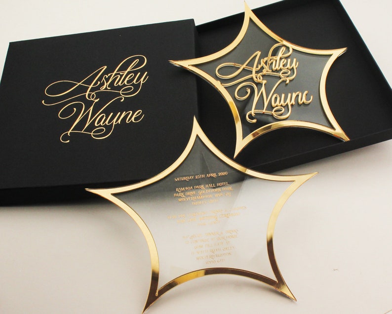Clear Star Invitations Acrylic Wedding Luxury Invitations - Etsy