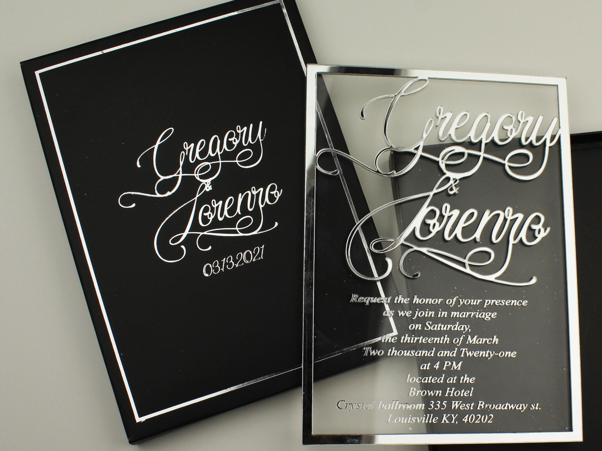 Transparent Invitation Silver Wedding Luxury Invitations | Etsy