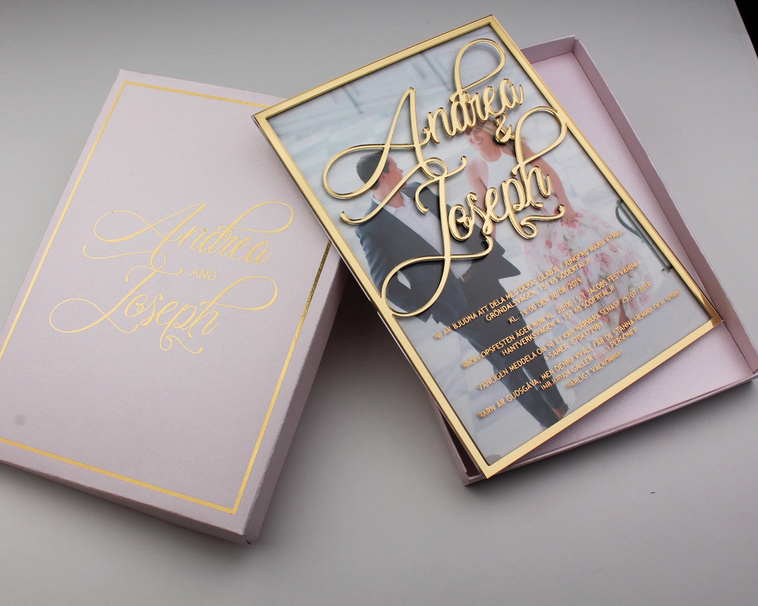 Clear Custom Acrylic Photo Invitation Crystal Invitation Wedding Luxury ...