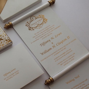 Elegant Scroll Wedding Invitation: Royal Marriage Invites - Etsy