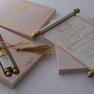 Scroll Wedding Invitation: Elegant Bride and Groom Invites - Etsy