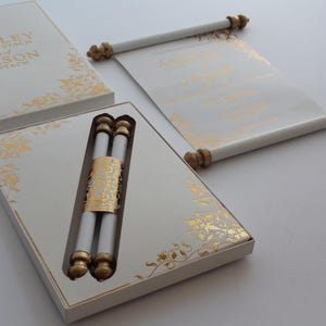 Custom Scroll Wedding Invitation With Golden Box - Etsy