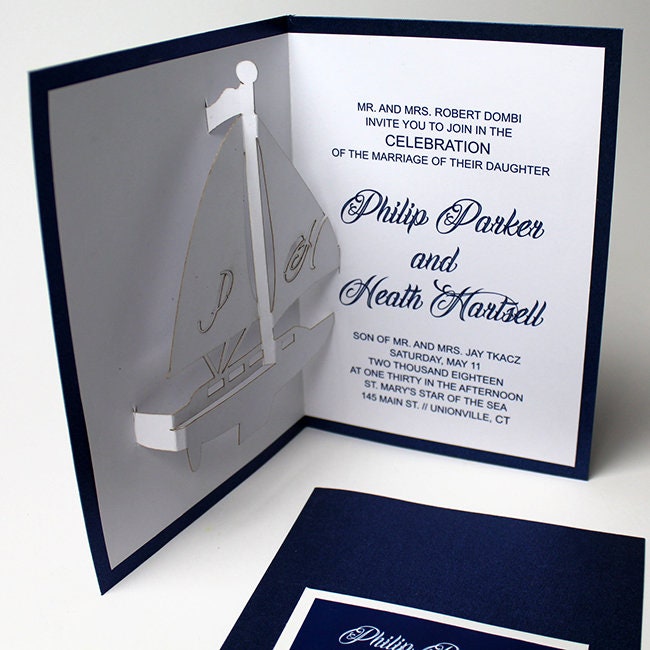 Sailboat Wedding Invitations Boat Wedding Invitations Yacht | Etsy