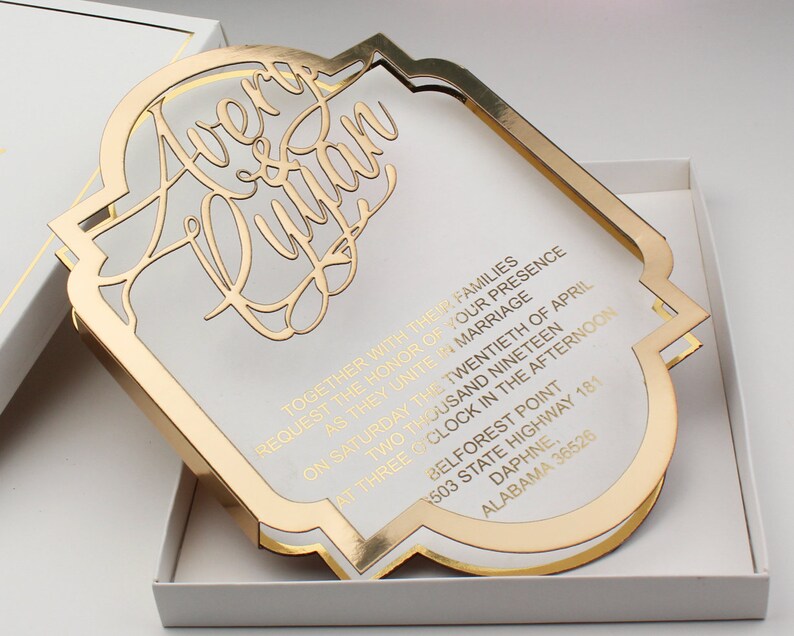 Elegant Gold Wedding Invitation | Etsy