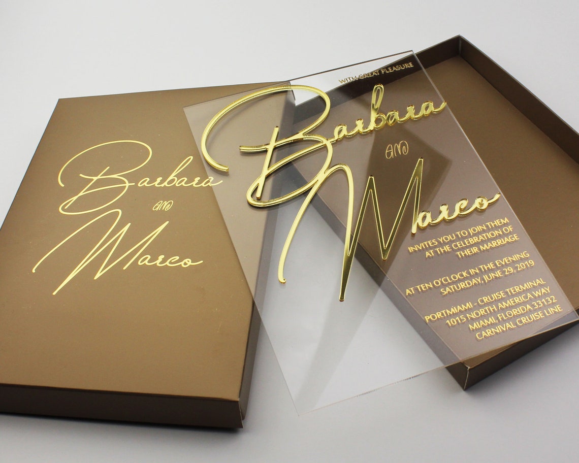 Invitaciones de lujo de acrílico transparente invitación 3D - Etsy España
