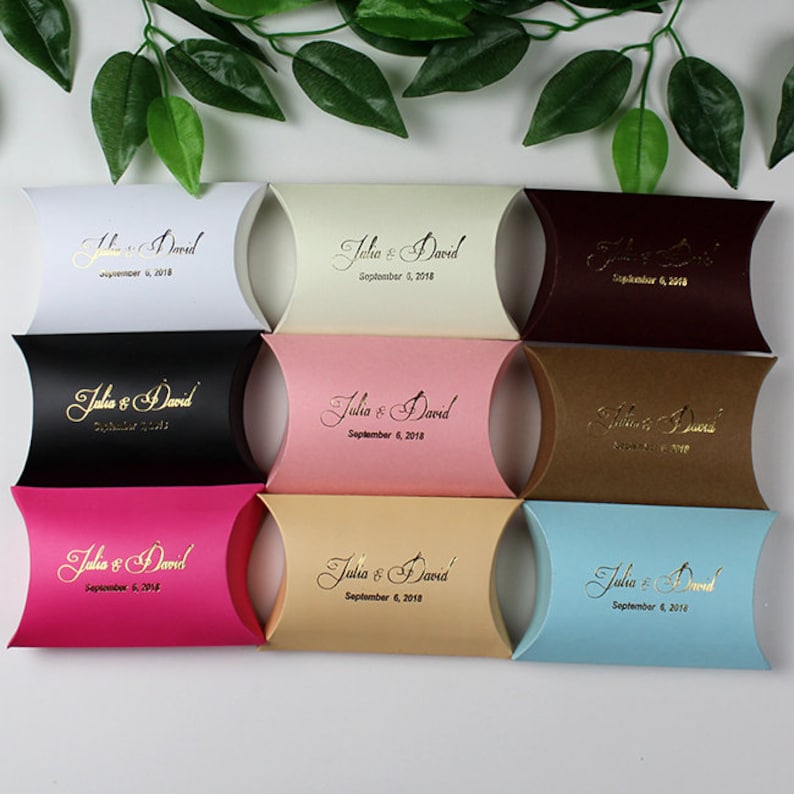 Pillow Foil Favor Box Personalized Candy Box Candy Favour | Etsy