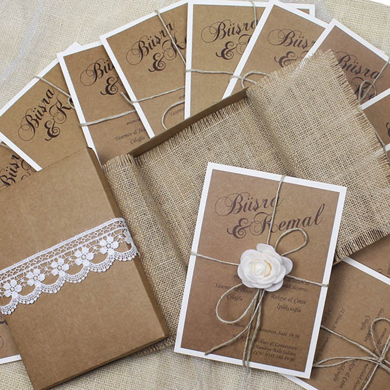 Burlap Invitations - Etsy