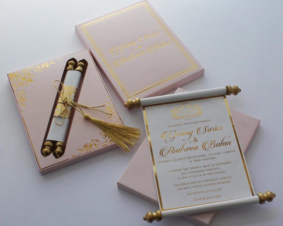 Invitaciones En Blanco Con Forma De Pergamino Para Bodas