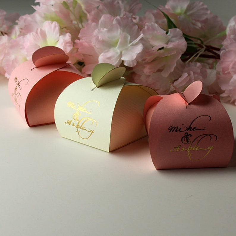 Pink Custom Party Favor Box Wedding Favor Boxes Wedding - Etsy