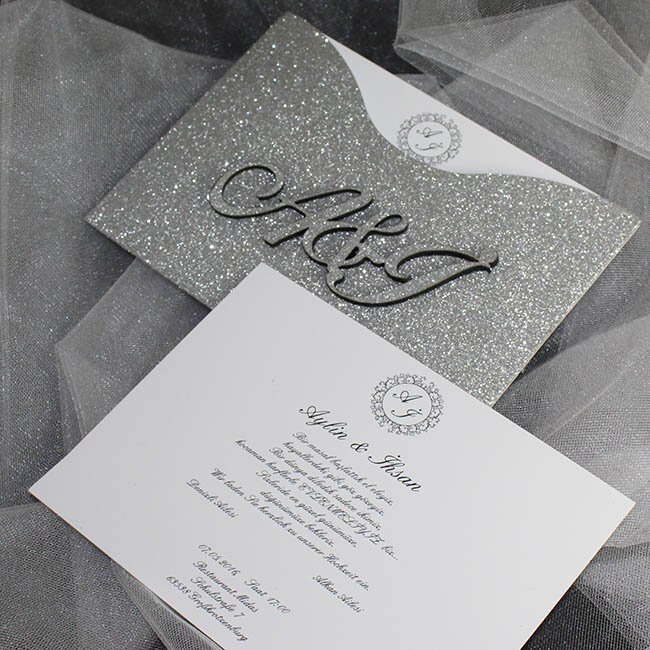 Silver Glitter Invitation Personalized Glitter Invitation - Etsy