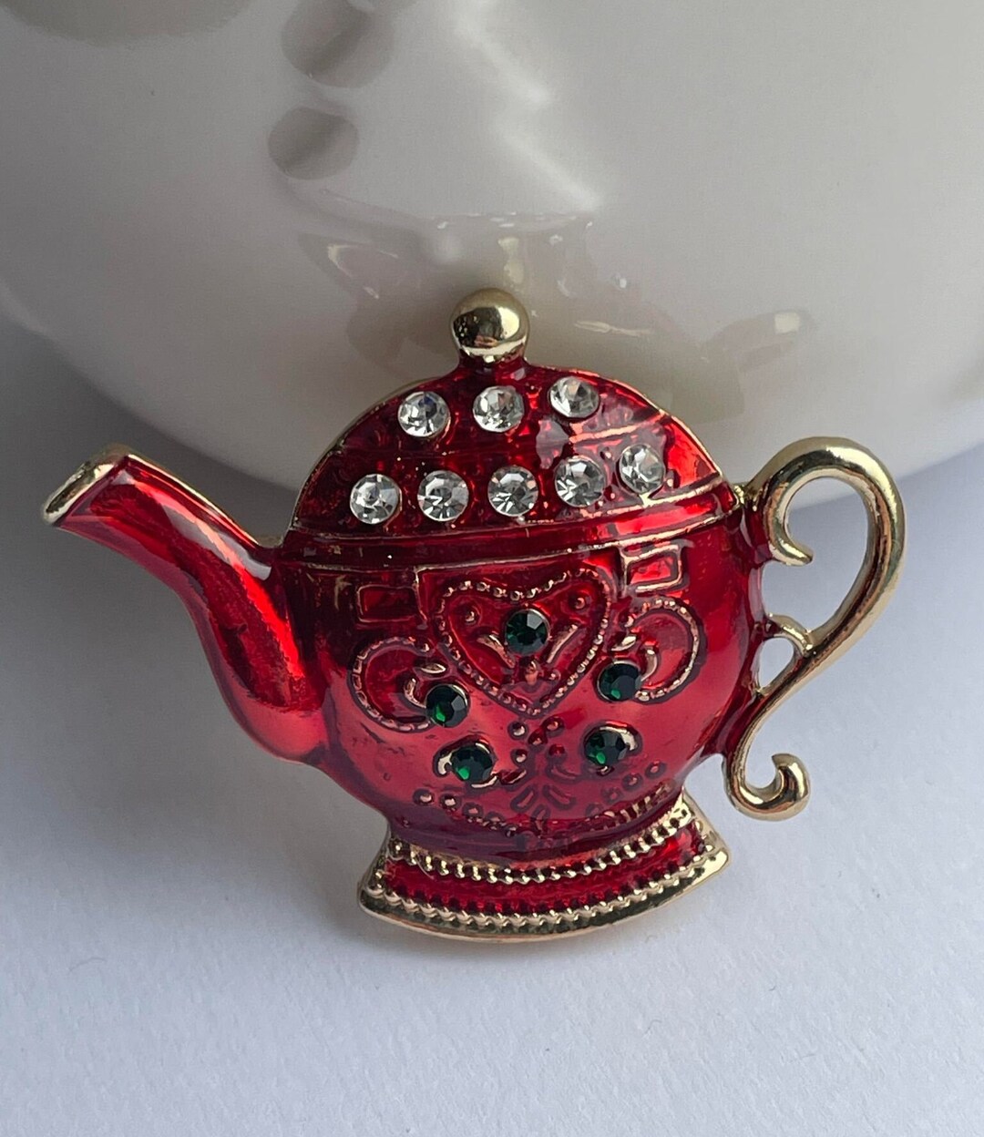 Vintage Style Teapot Brooch, Teapot Brooch, Teapot Pendant, Teapot Gift ...