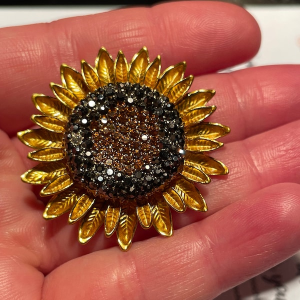 Sunflower Brooch - Etsy