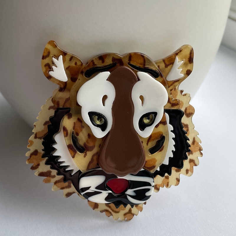 Acrylic Tiger Brooch - Etsy