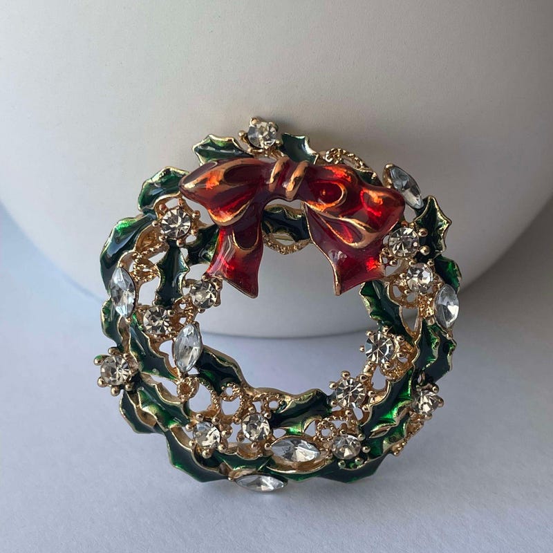 Wreath Brooch Christmas - Etsy