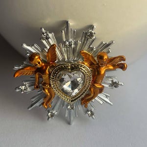 Cherub Heart Brooch - Etsy Cherub Heart Brooch - Etsy