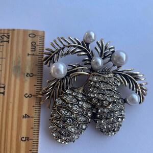 Pinecone Pearl Rhinestone Brooch, Pearl Brooch, Pinecone Brooch ...