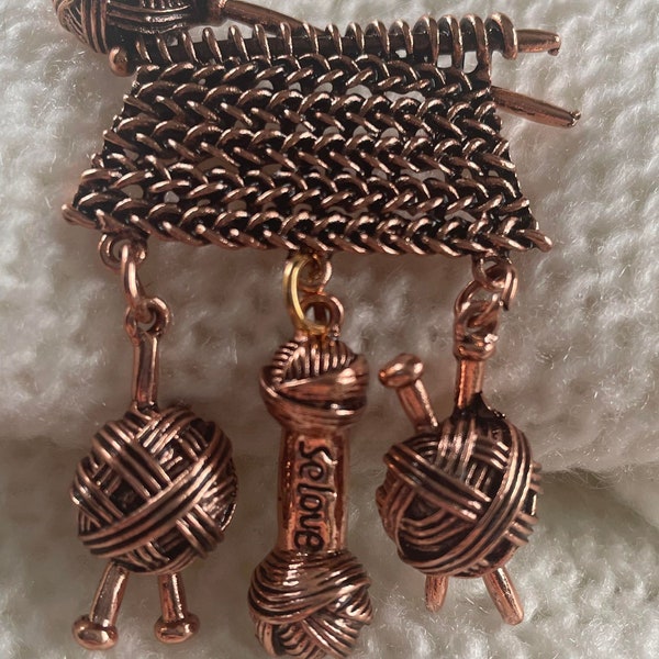 Knitting Brooch - Etsy UK