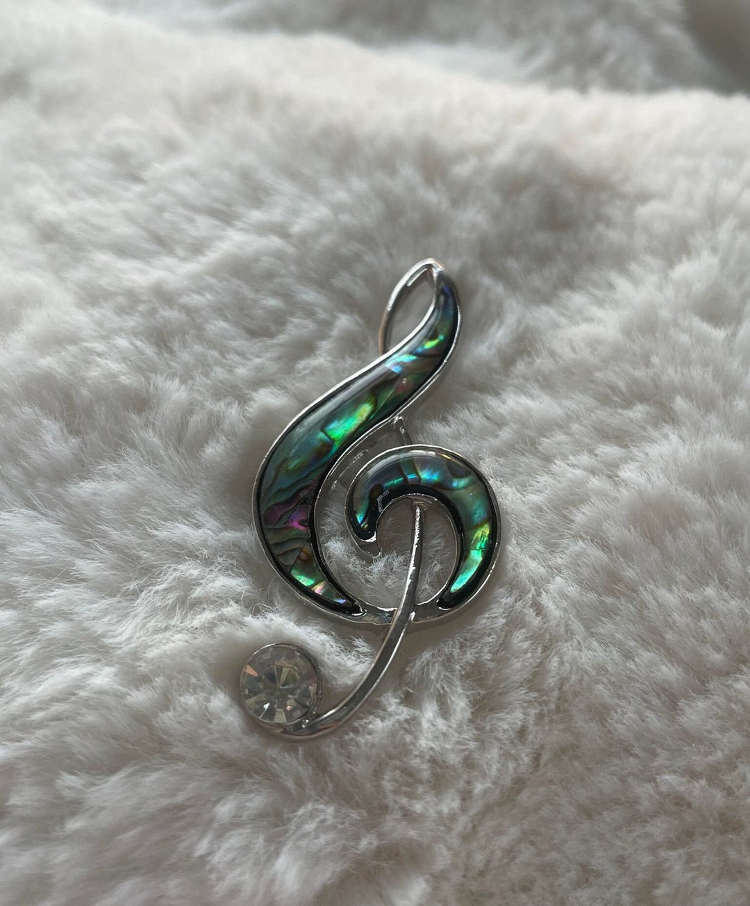 Shell Treble Clef Brooch Treble Clef Lapel Pin Musician - Etsy