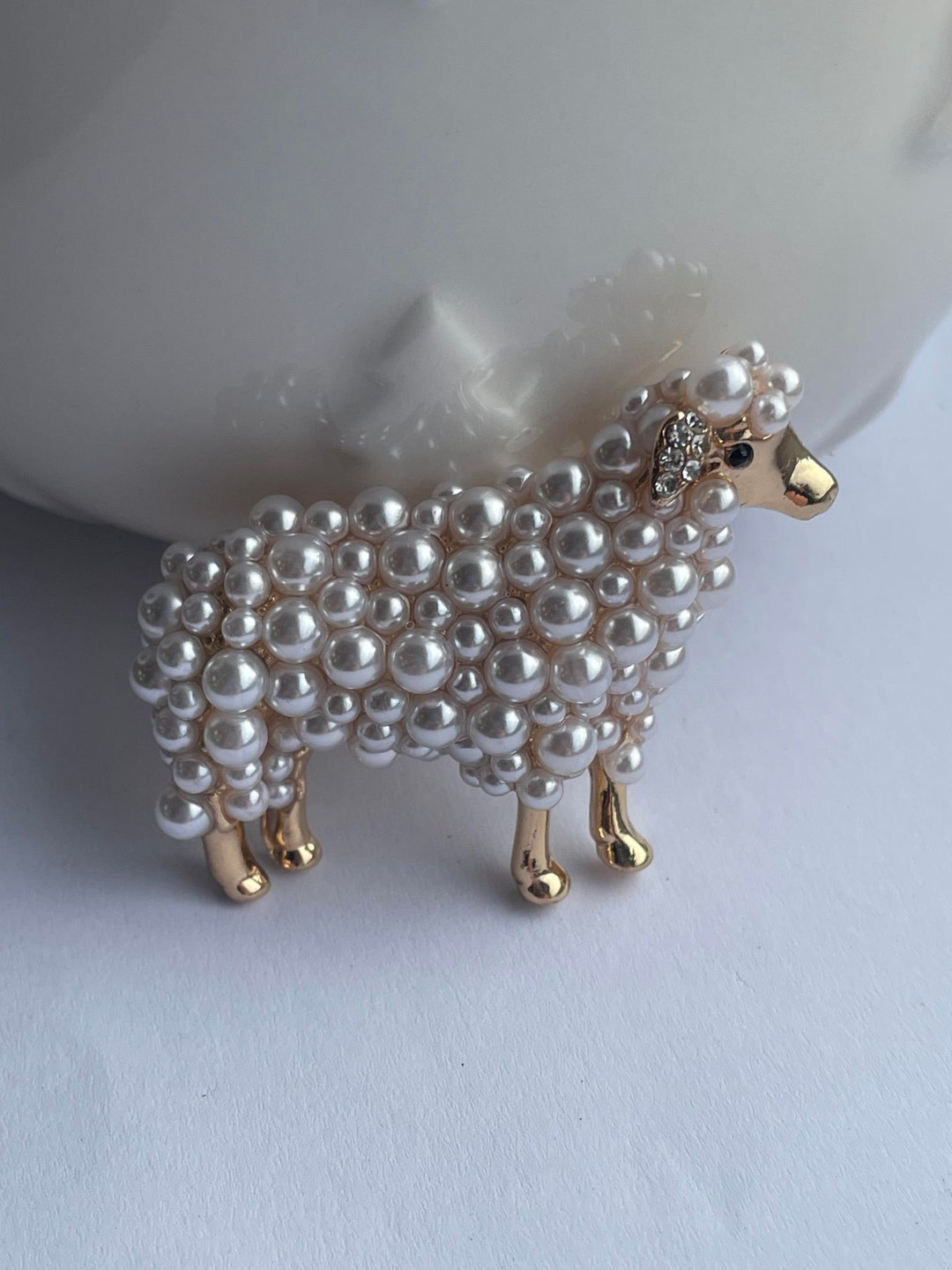 Pearl Sheep Brooch, Welsh Sheep Gift, Welsh Brooch, Wales Brooch, Sheep ...