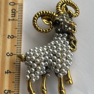 Goat Brooch Pearl Goat Brooch Goat Pendant Goat Gift Goat - Etsy