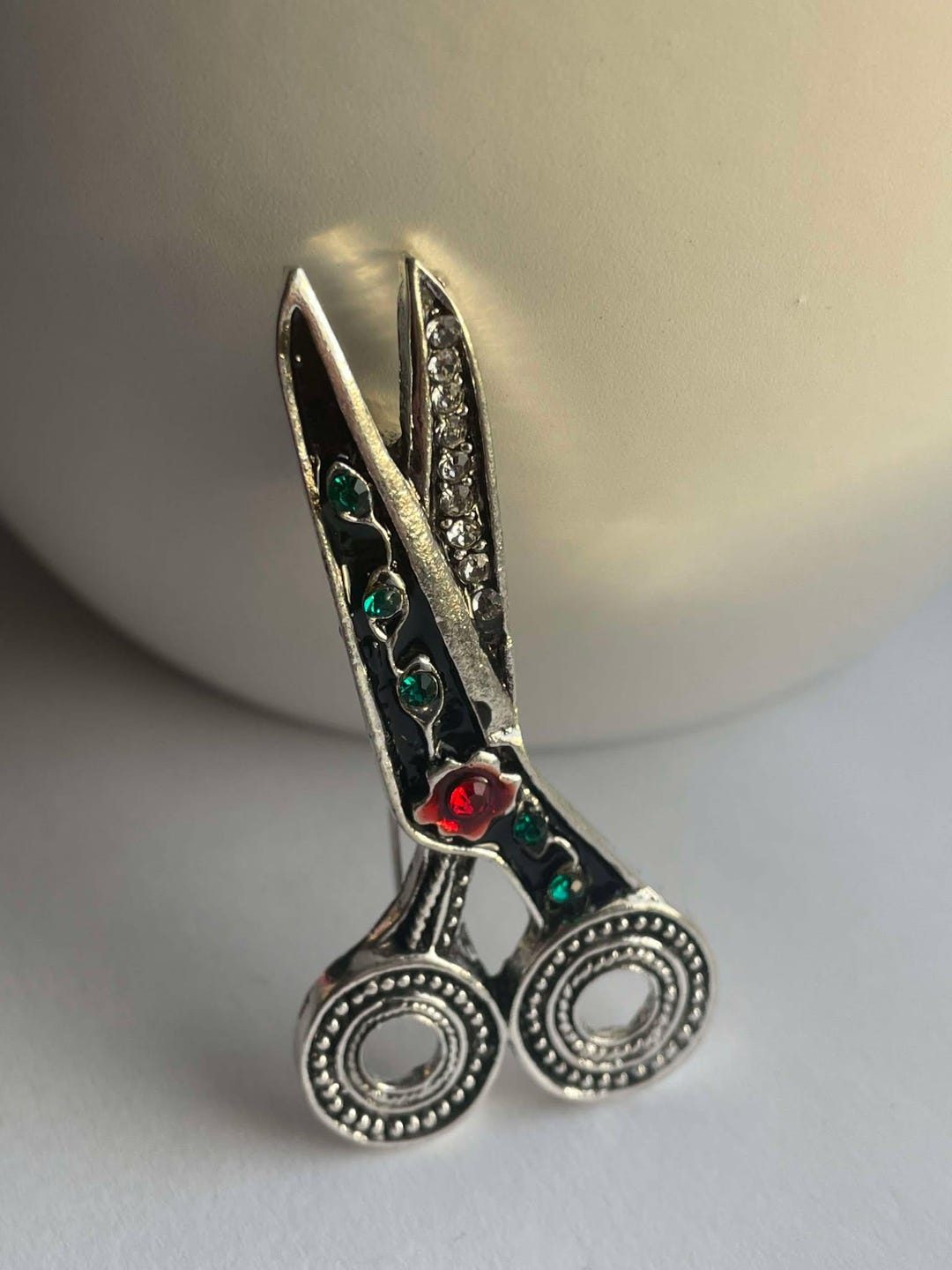 Rhinestone Scissors Brooch, Scissors Gift, Scissors Jewellery, Hair ...