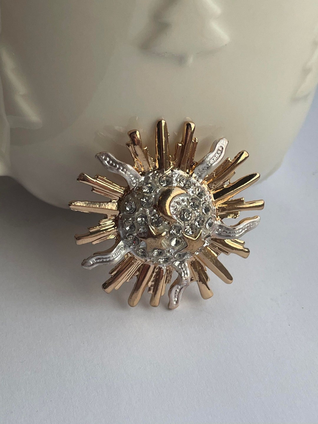 Celestial Sun, Moon and Stars Brooch, Celestial Brooch, Celestial ...