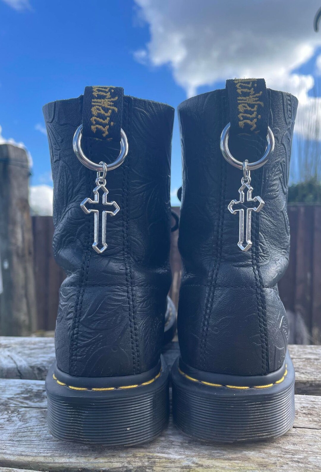Hollow Cross Boot Charms, Gothic Boot Charms, Punk Boot Charms, Boot ...