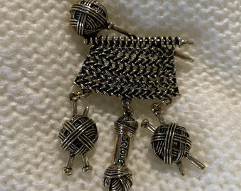 Knitting Brooch - Etsy UK