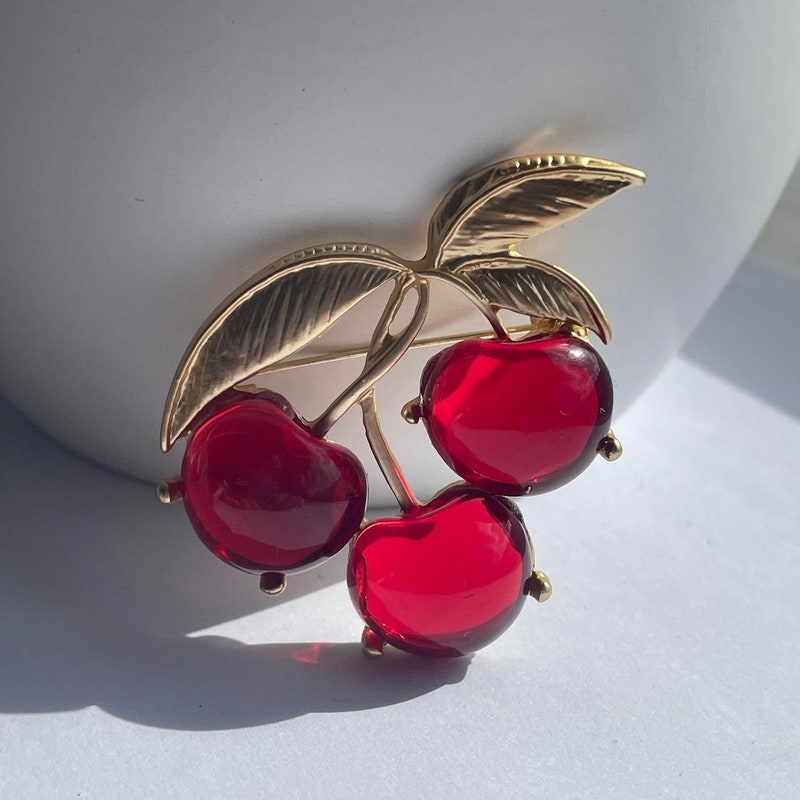 Cherry Brooch - Etsy