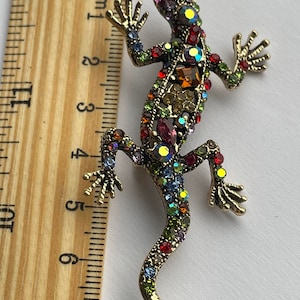 Rhinestone Lizard Brooch, Lizard Brooch, Lizard Jewellery, Lizard Gift ...
