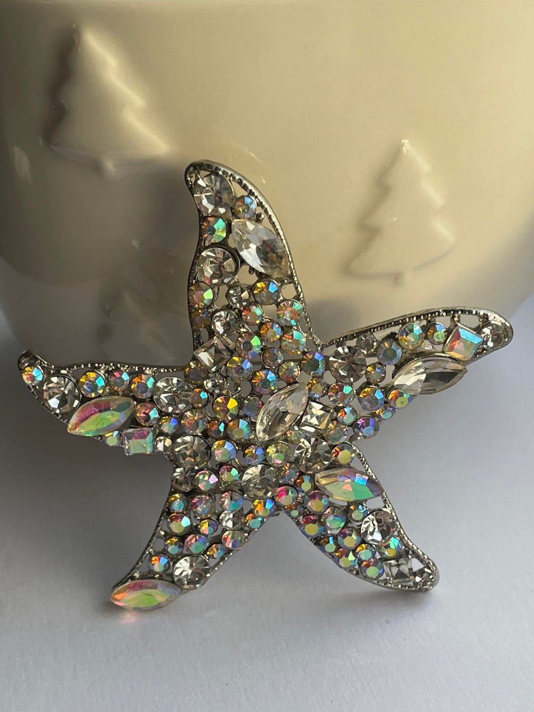Aurora Borealis Starfish Brooch, Starfish Brooch, Starfish Jewellery ...
