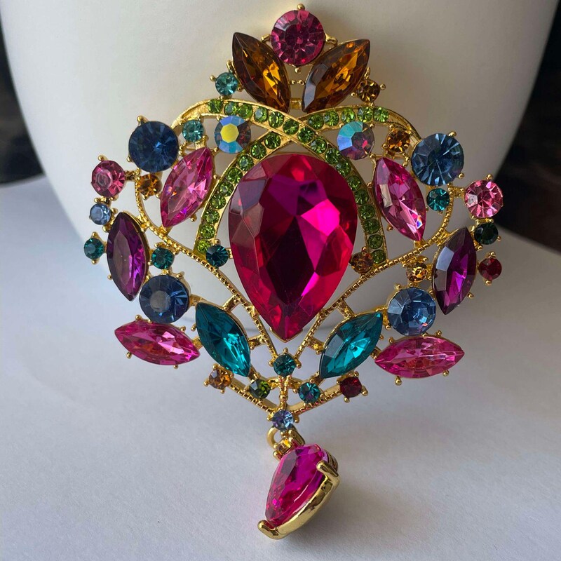 Large Rhinestones Brooch - Etsy