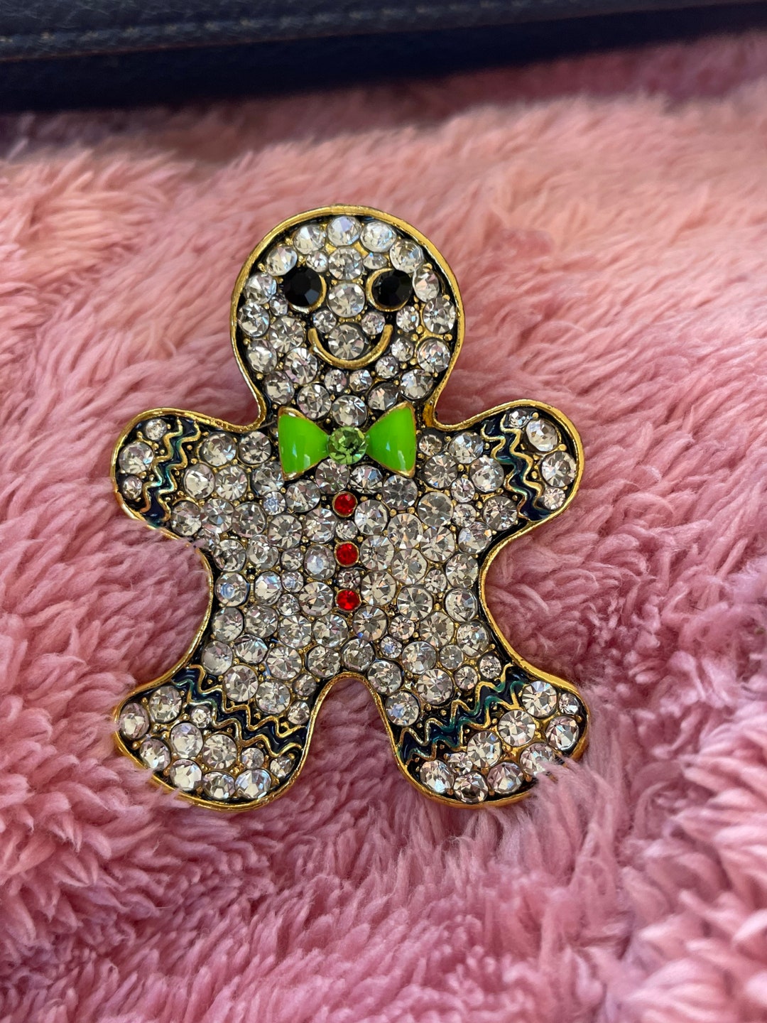 Gingerbread Man Brooch, Rhinestone Gingerbread Man, Gingerbread Man ...