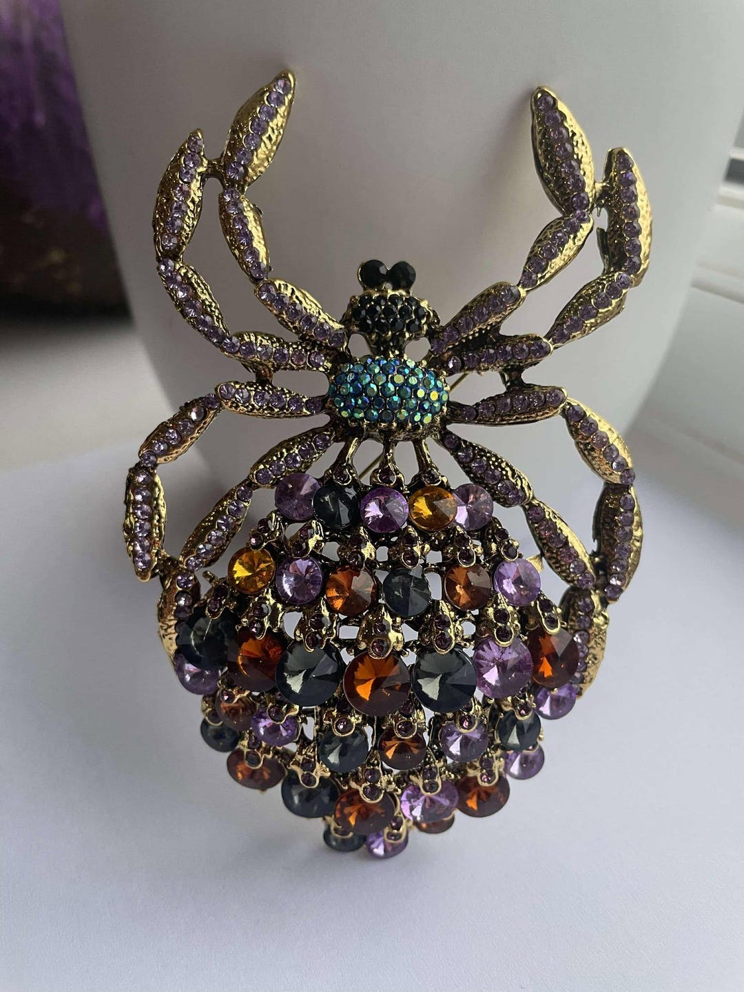 Rhinestone Xl Spider Brooch, Spider Jewellery, Spider Gift, Brooches ...