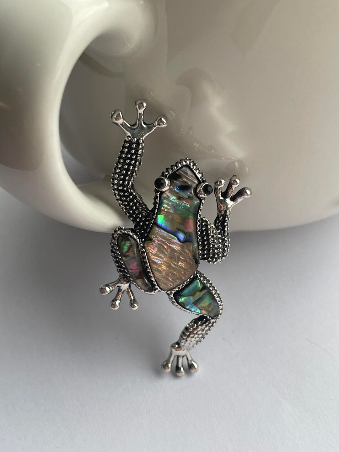 Abalone Shell Frog Brooch, Frog Brooch, Frog Jewellery, Abalone Shell ...