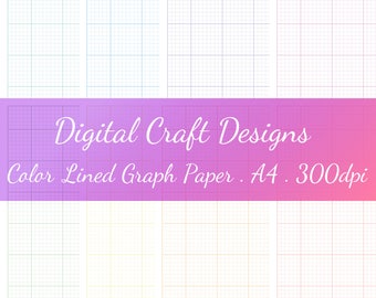 Set of 8 Colored Lined Digital Notebook Paper, School Digital Paper ...