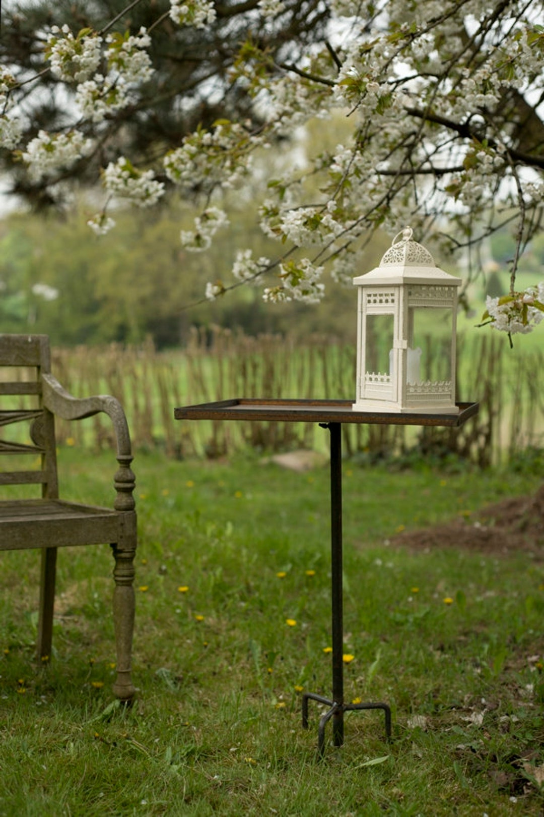Plug-in Table, Side Table, Garden Table, Iron Table, Small Table, Rust ...