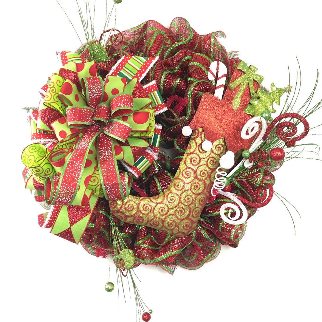 Christmas Stocking Wreath - Etsy