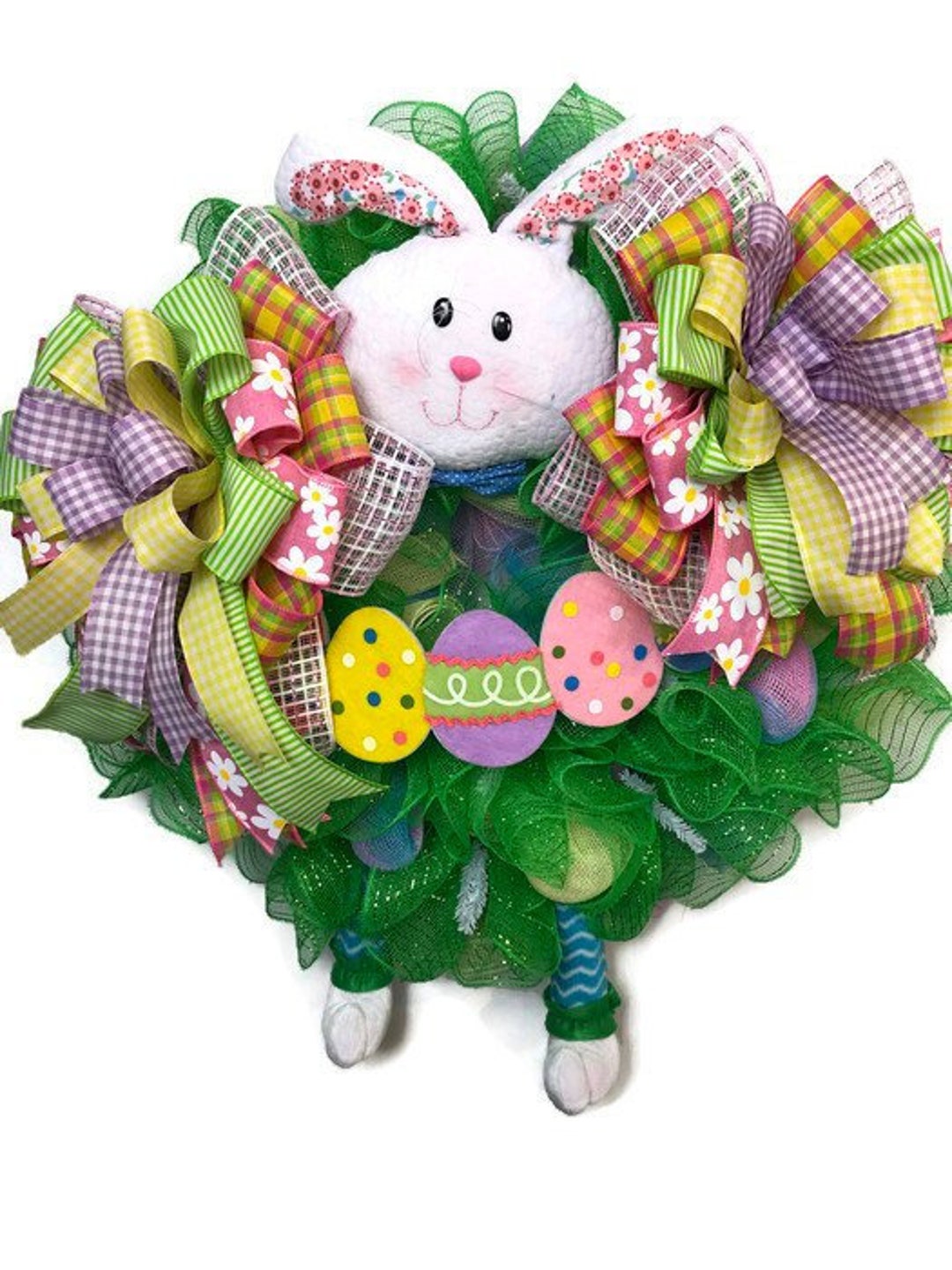 Whimsical Easter Bunny Wreath - Etsy