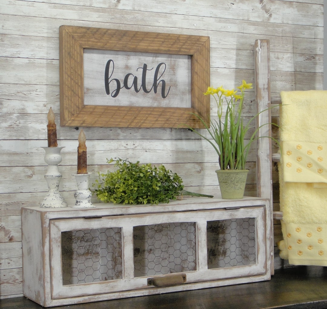 Bath Hand-made Farmhouse Bathroom Sign - Etsy