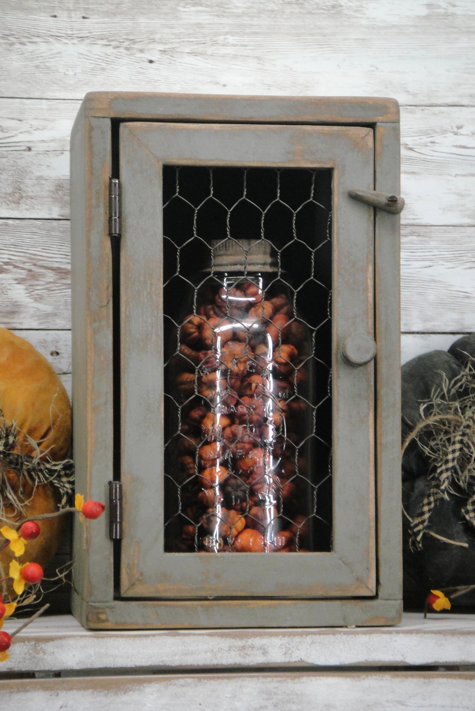 Mini Rustic Chicken Wire Cupboard - Etsy