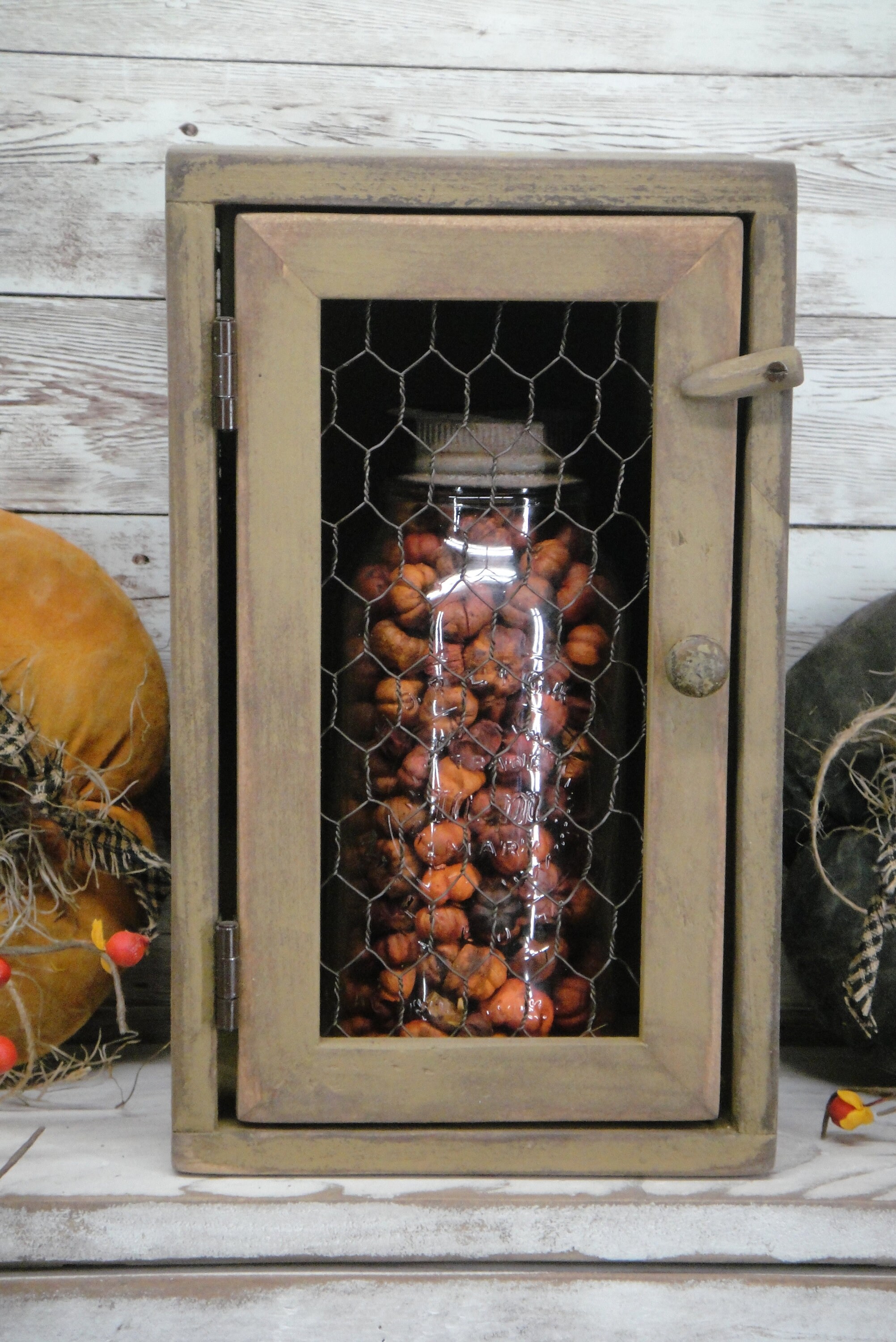 Mini Rustic Chicken Wire Cupboard - Etsy